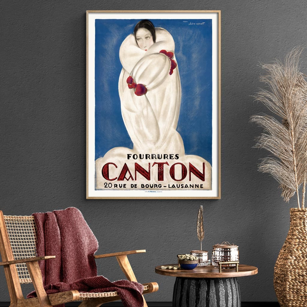 Canton Fourrures Vintage Poster Print | Retro Print Merchants