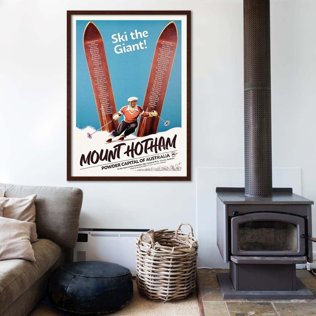 Mount Hotham Ski Runs Vintage Poster Print | Retro Print Merchants