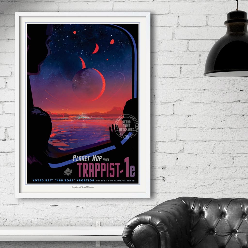 NASA Trappist-1e Vintage Poster Print | Retro Print Merchants