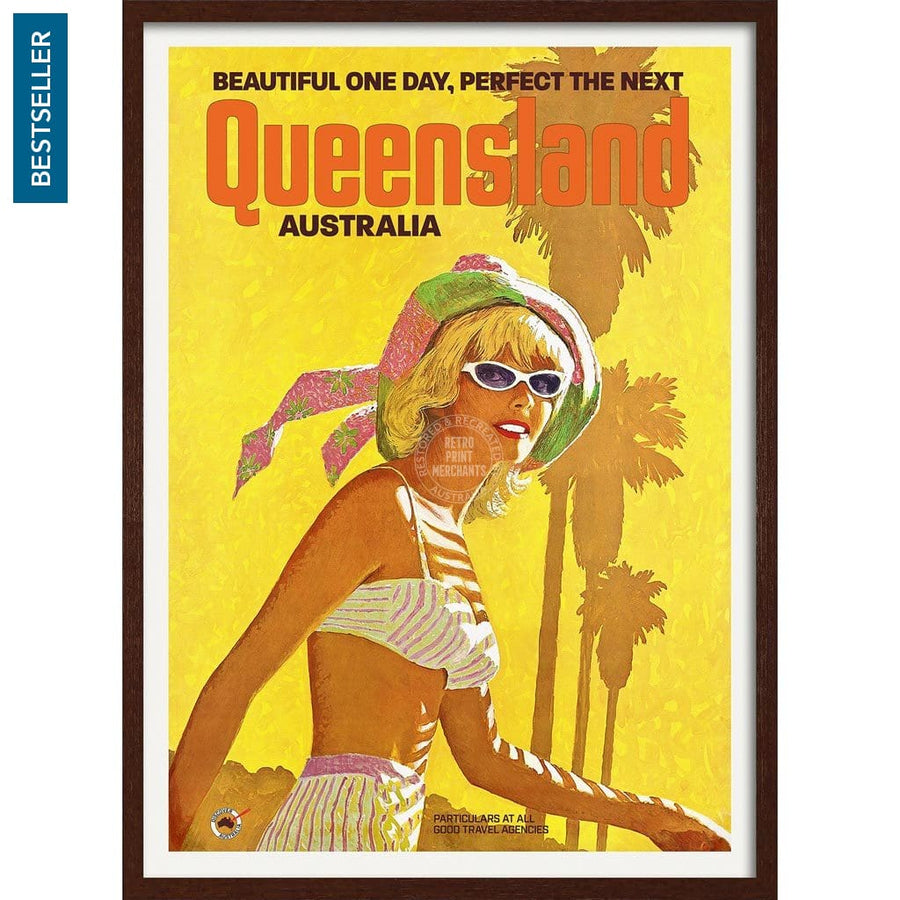 Queensland Beautiful One Day Tourism Vintage Poster Print | Retro Print ...