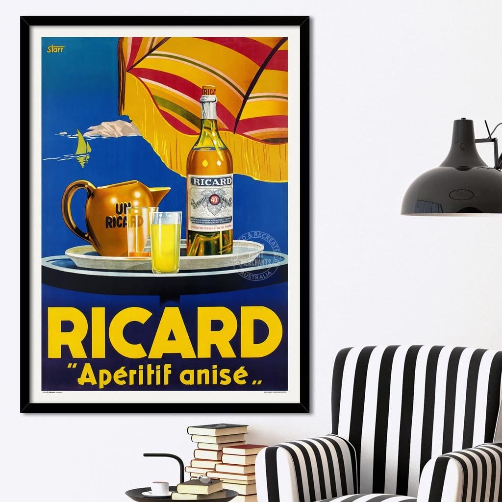 Ricard Aperitif France Vintage Poster Print | Retro Print Merchants