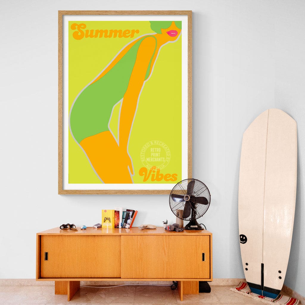 Summer Vibes Australia Retro Wall Print | Retro Print Merchants
